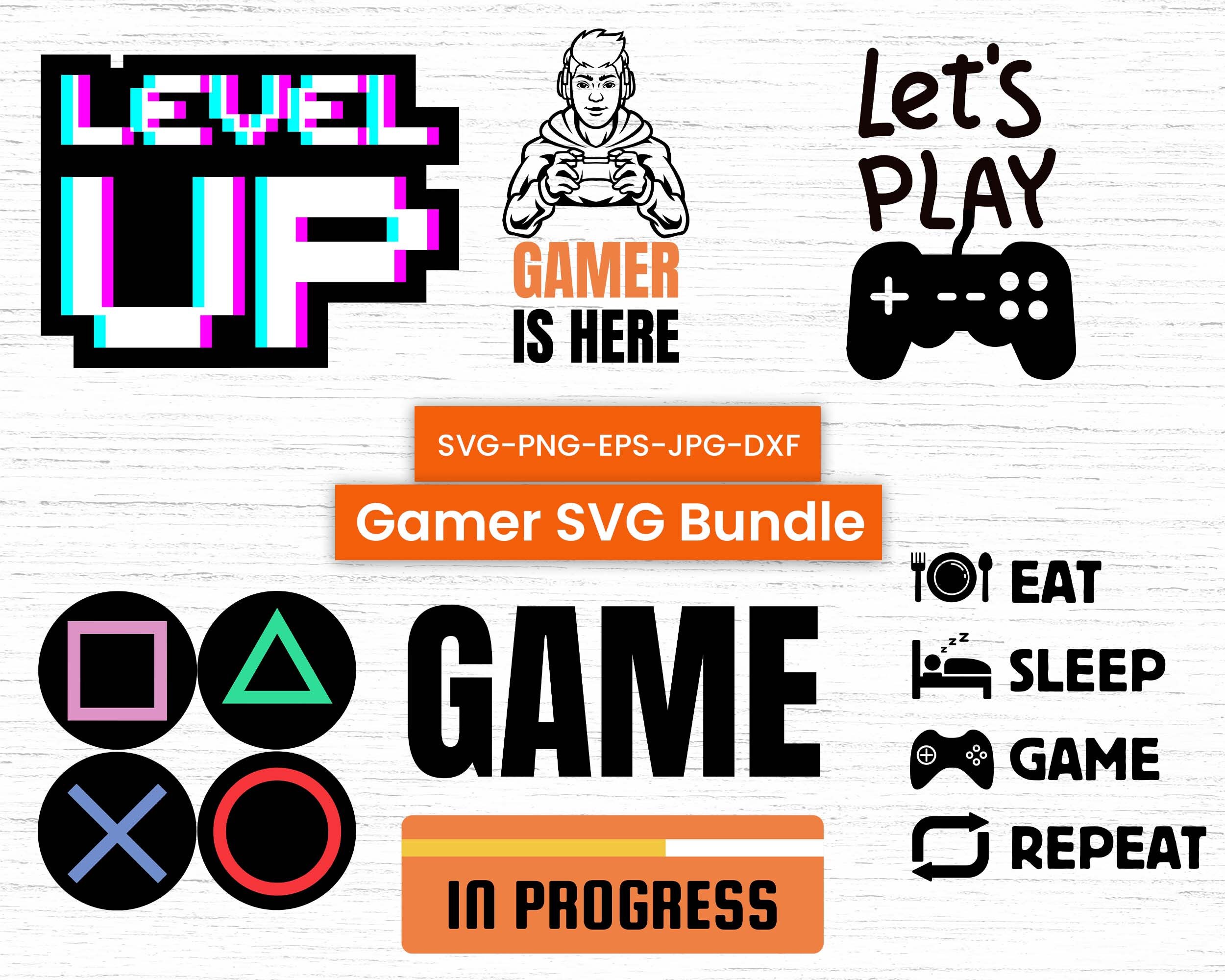 Gamer SVG Bundle, Gaming, Video Games, Controller, Joystick, Console ...
