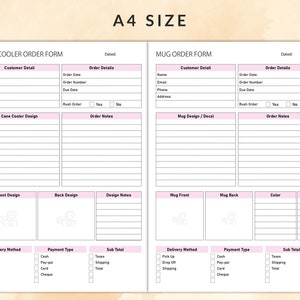 5 Editable Order Forms Bundle, Order Form Template Printable, Printable ...