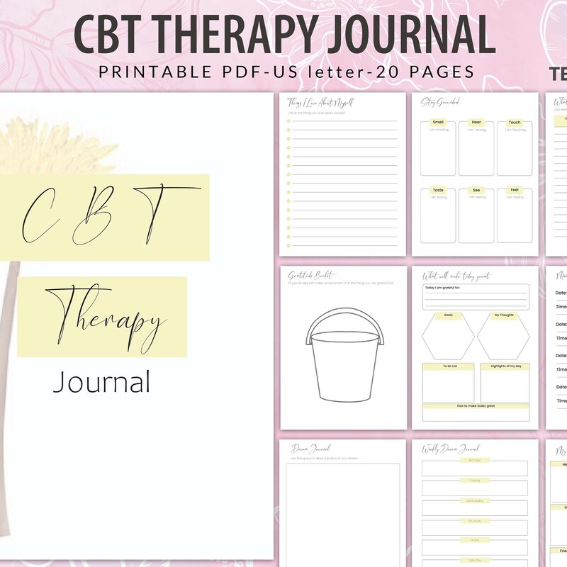 Mental Health Notes Templates Cbt - Etsy