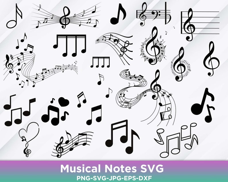 MUSICAL NOTES SVG, Musical Notes Clipart, Music Notes Svg, Musical ...
