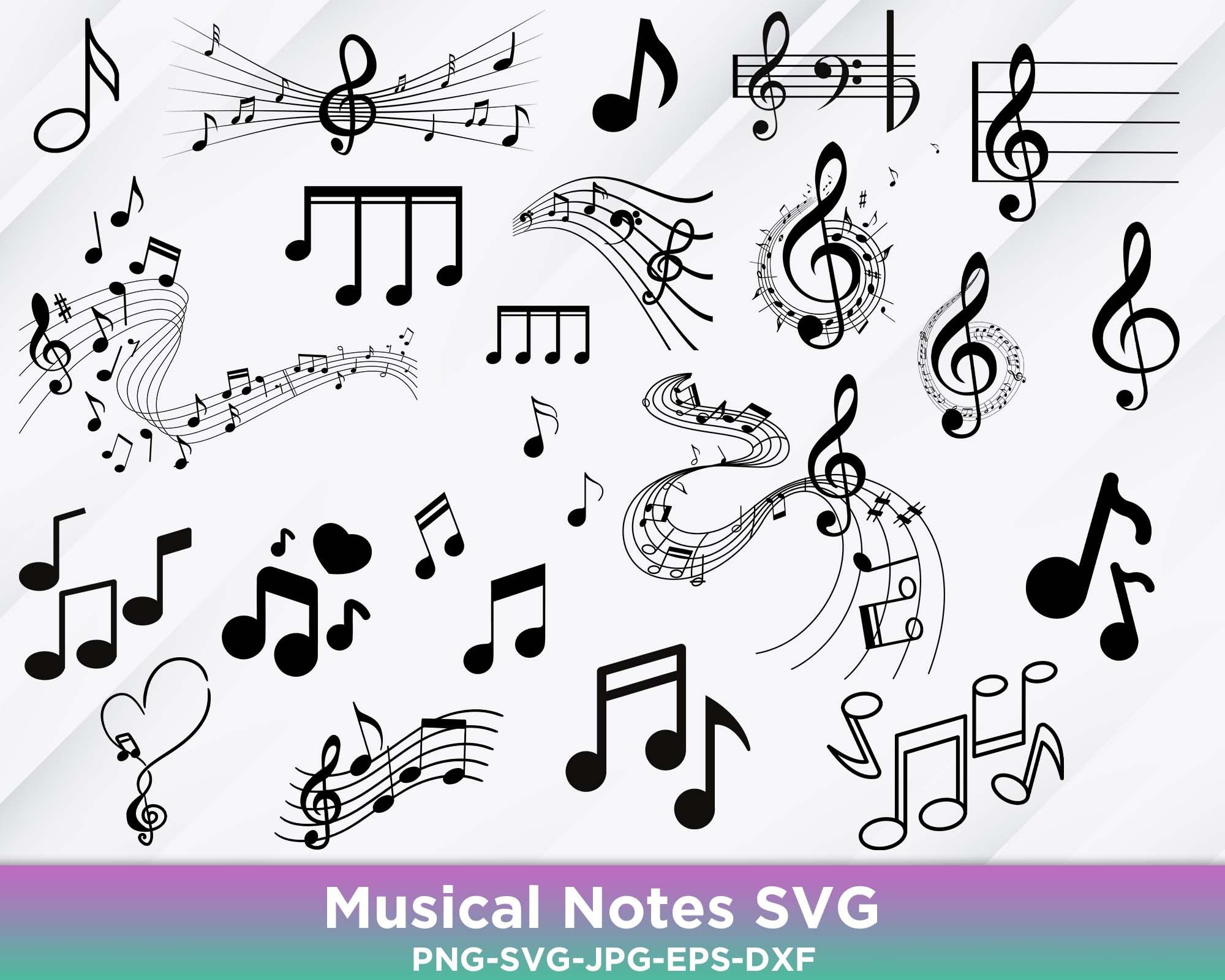 MUSICAL NOTES SVG, Musical Notes Clipart, Music Notes Svg, Musical ...