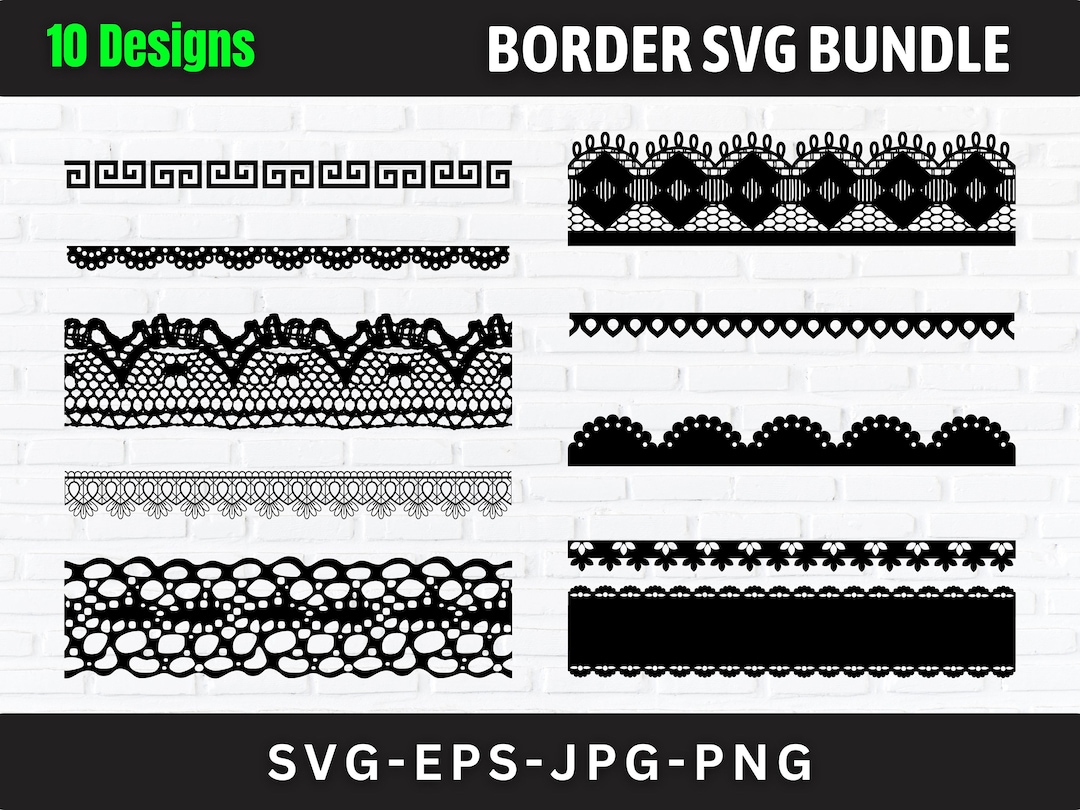 Border Svg Bundle, Border Svg, Lace Border, Seamless, Pattern, Border ...