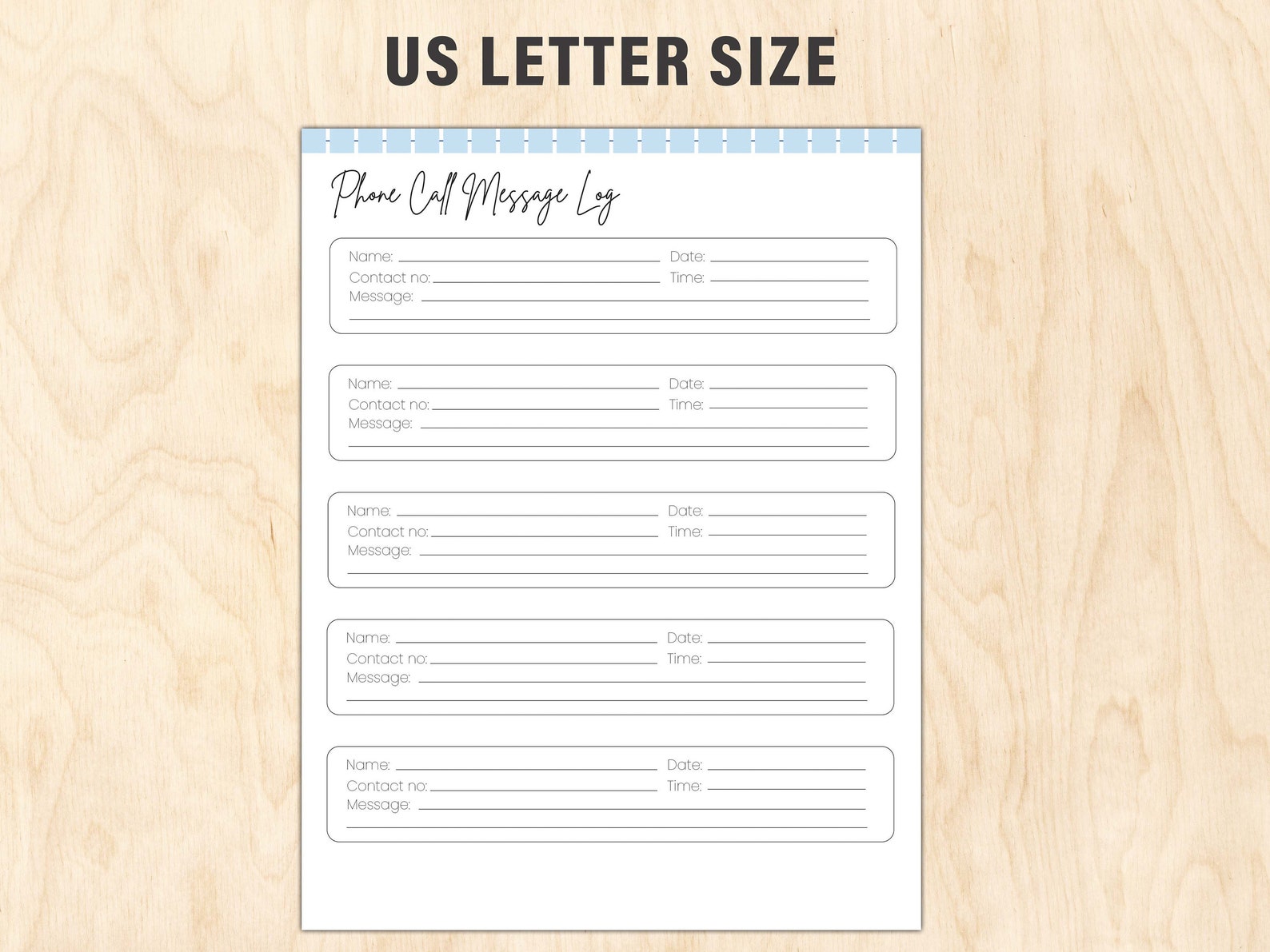 Phone Call Log Call Message Tracker Communication Record Telephone Log ...