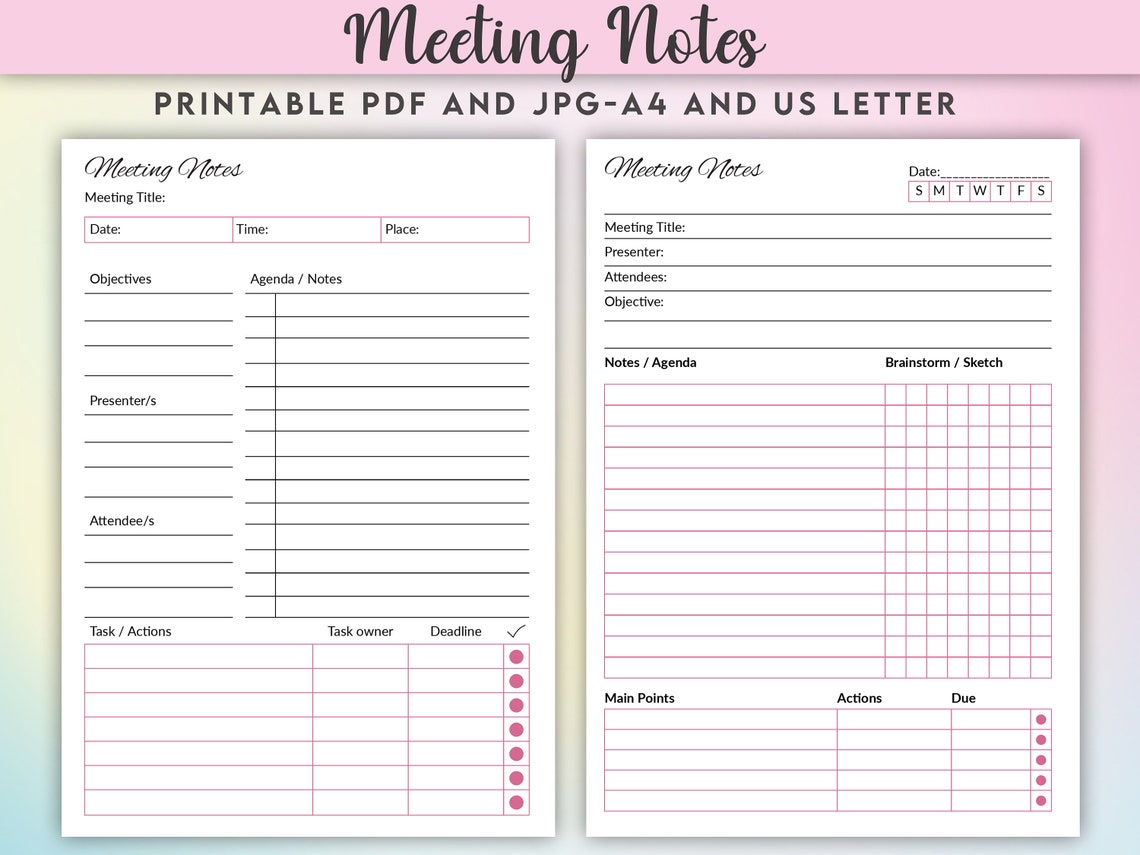 Meeting Minutes Master, Streamline Your Note-taking, Meeting Notes ...