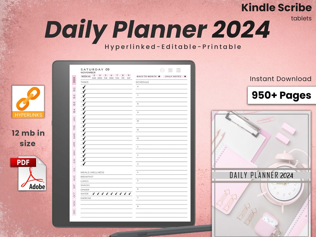 Kindle Scribe Daily Planner Bundle, Kindle Scribe Template, Kindle ...