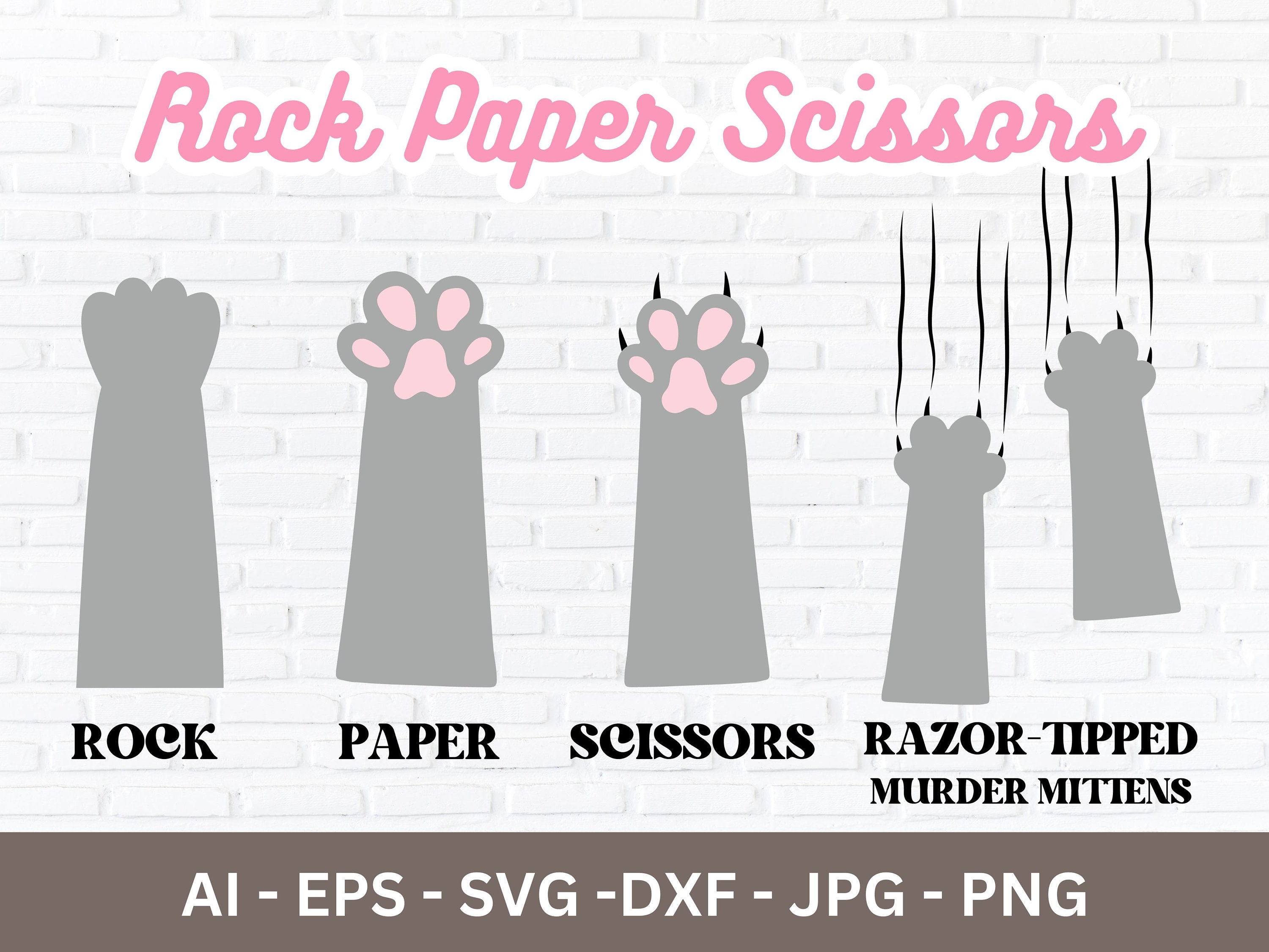 Rock Paper Scissors Svg, Cat Scratch, Scratches Svg, Funny Cat Shirt ...