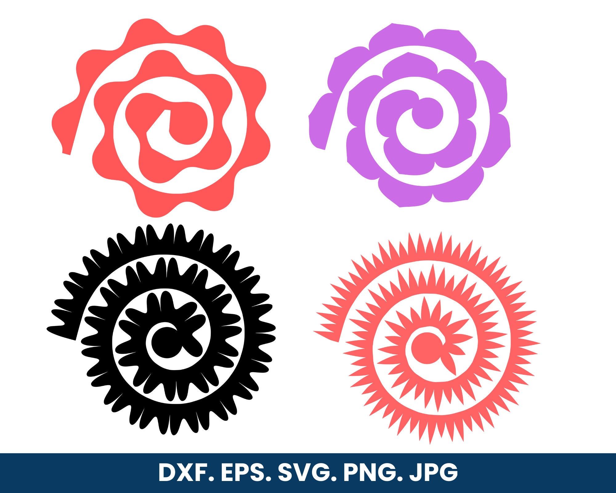 20 Rolled Flower SVG, Rolled Flower SVG, 3d Flower SVG, Paper Flower ...