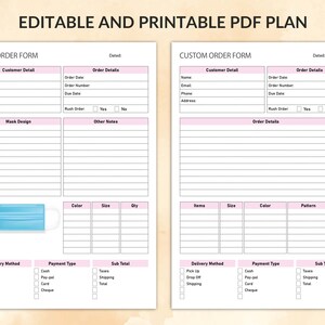 5 Editable Order Forms Bundle, Order Form Template Printable, Printable ...