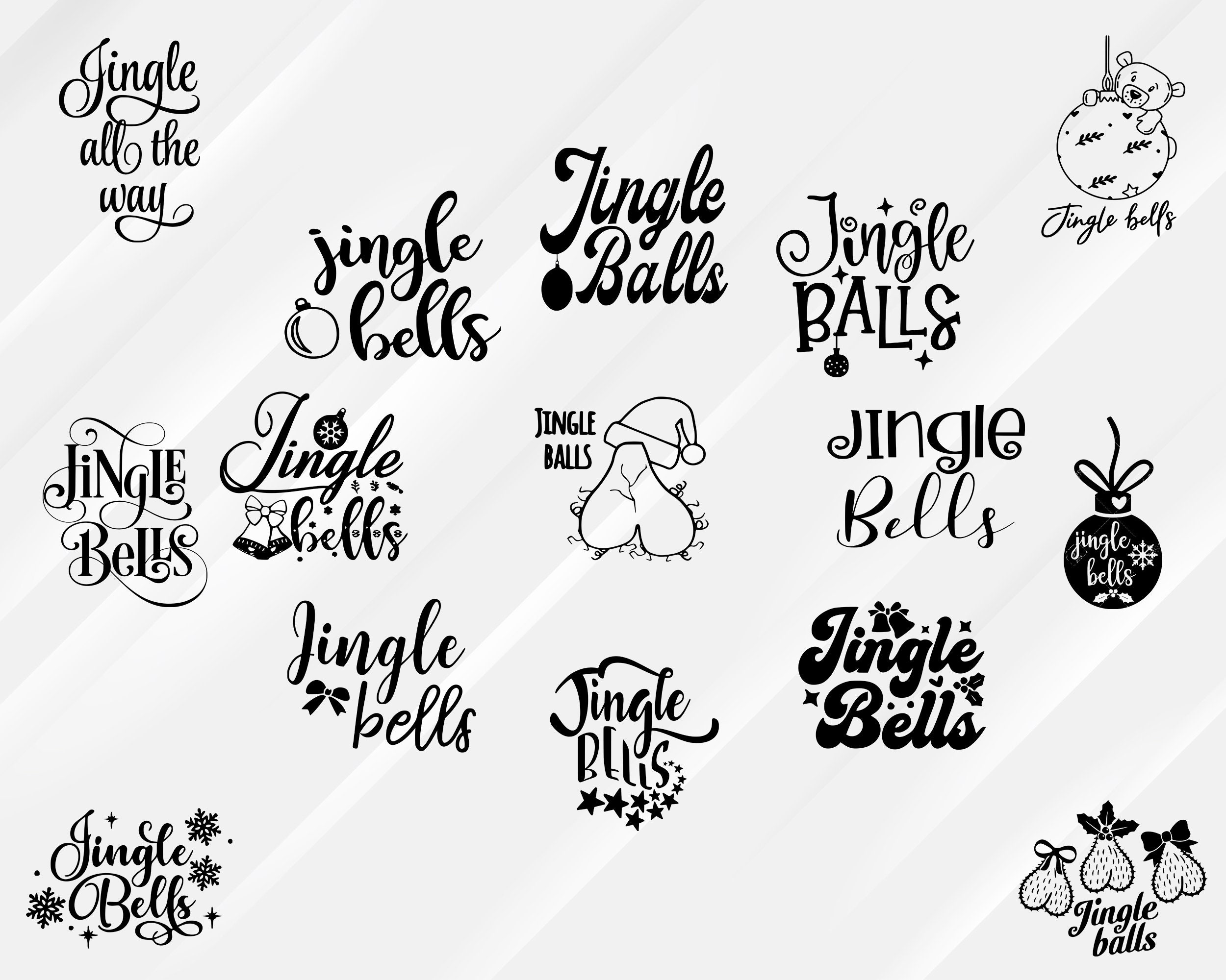 Jingle Bells Svg Bundle, Christmas Svg, Sleigh Bell Svg, Christmas Bell ...