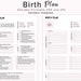 Comprehensive Birth Plan Template, Editable and Printable Birthing Plan ...