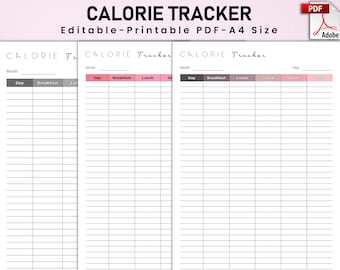 Printable Weekly Calorie Tracker, Meal Management, Health and Fitness ...