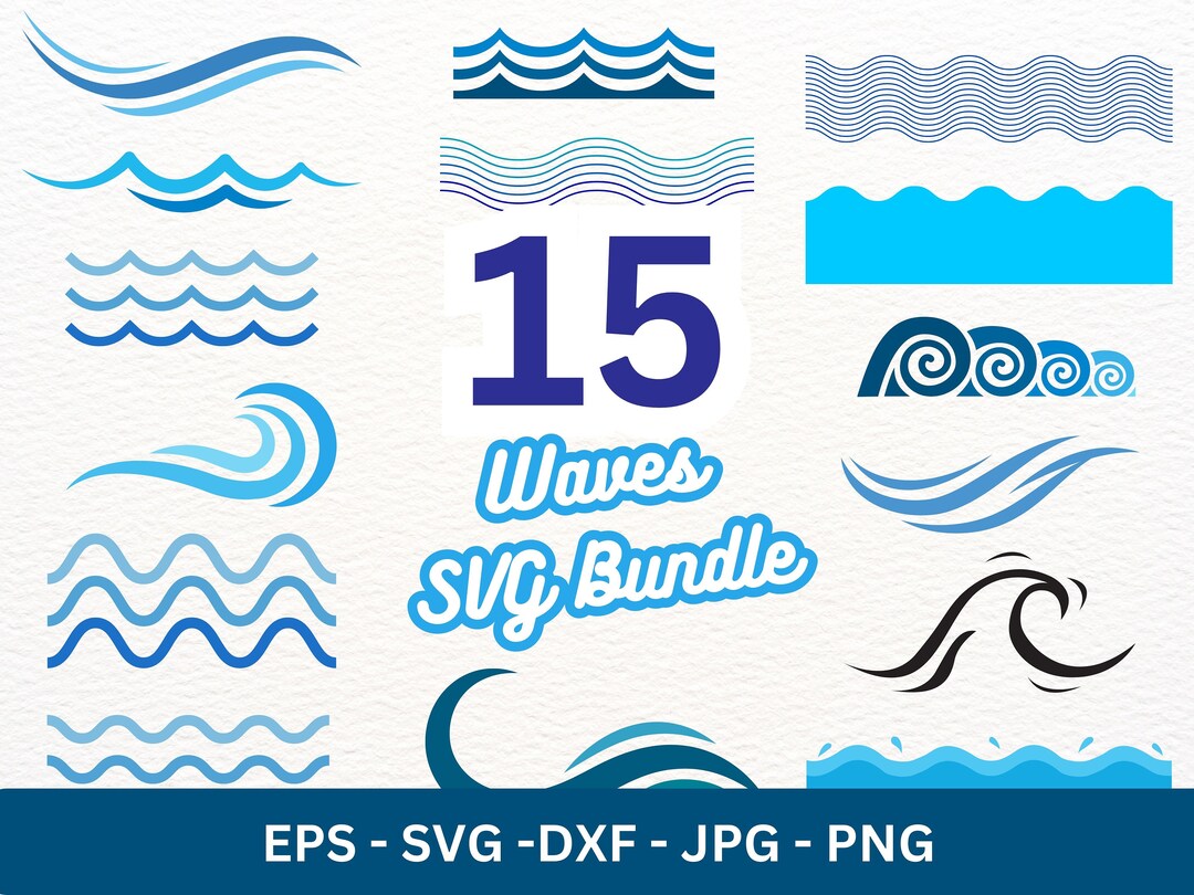 Waves SVG Bundle, Ocean SVG, Sea SVG, Water Svg, Beach Svg, Wave ...