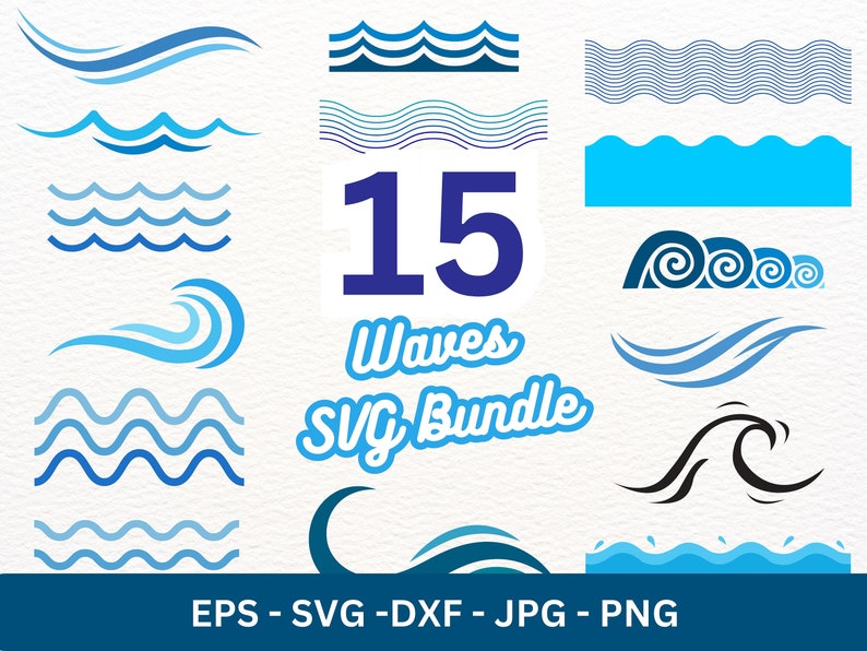 Waves SVG Bundle, Ocean SVG, Sea SVG, Water Svg, Beach Svg, Wave ...