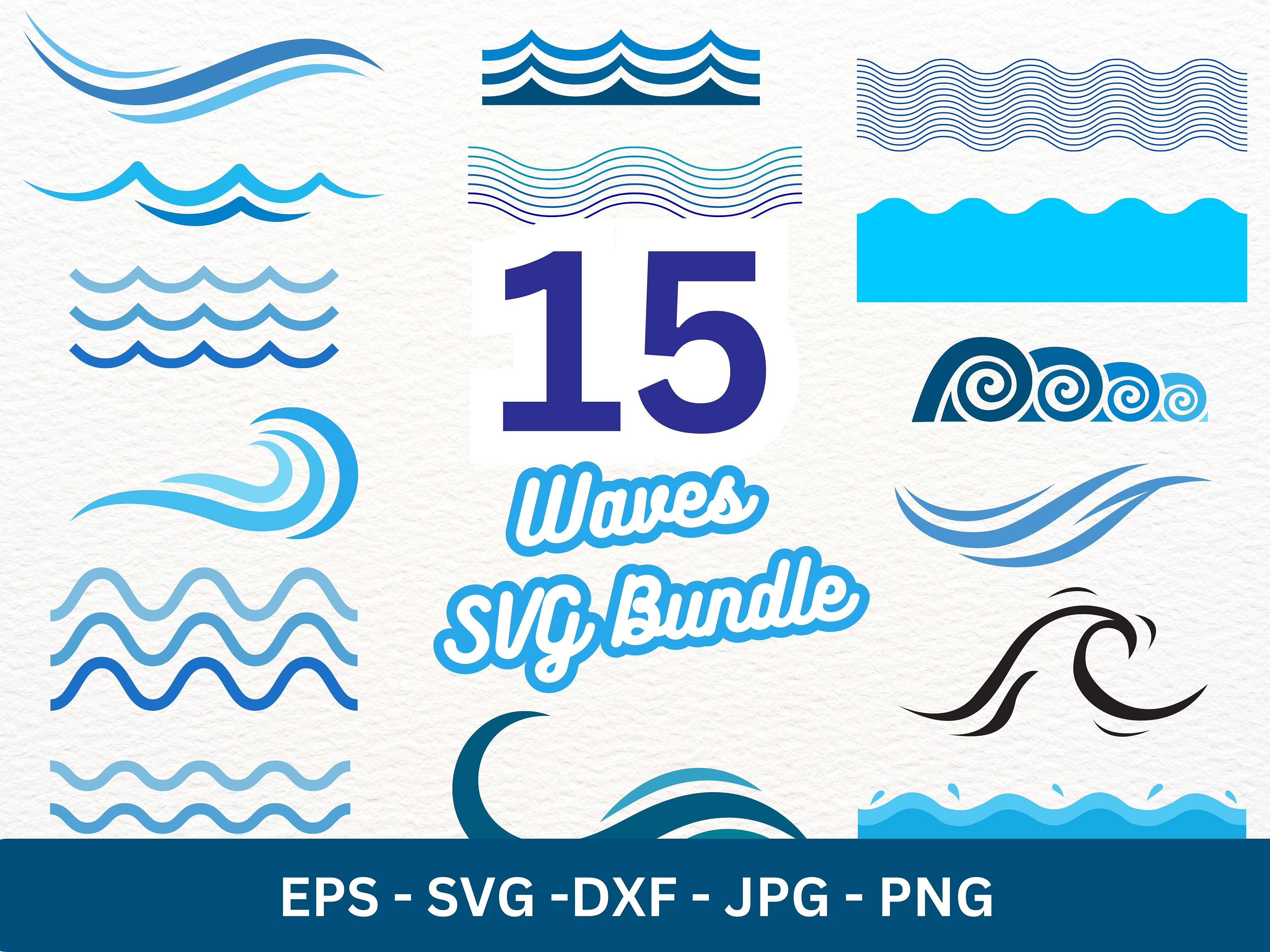 Waves SVG Bundle, Ocean SVG, Sea SVG, Water Svg, Beach Svg, Wave ...