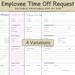 Employee Time off Request Template: Editable & Printable (A4 PDF) - Etsy