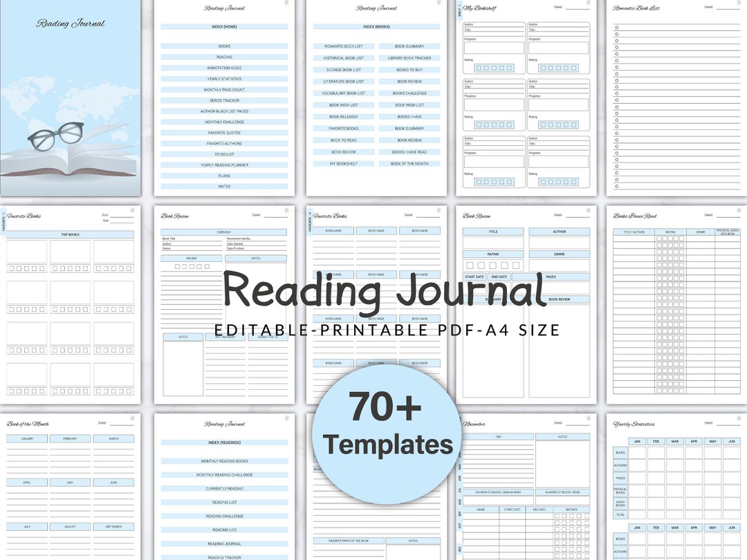 Reading Journal Template, Reading Journal Printable, Reading Journal ...
