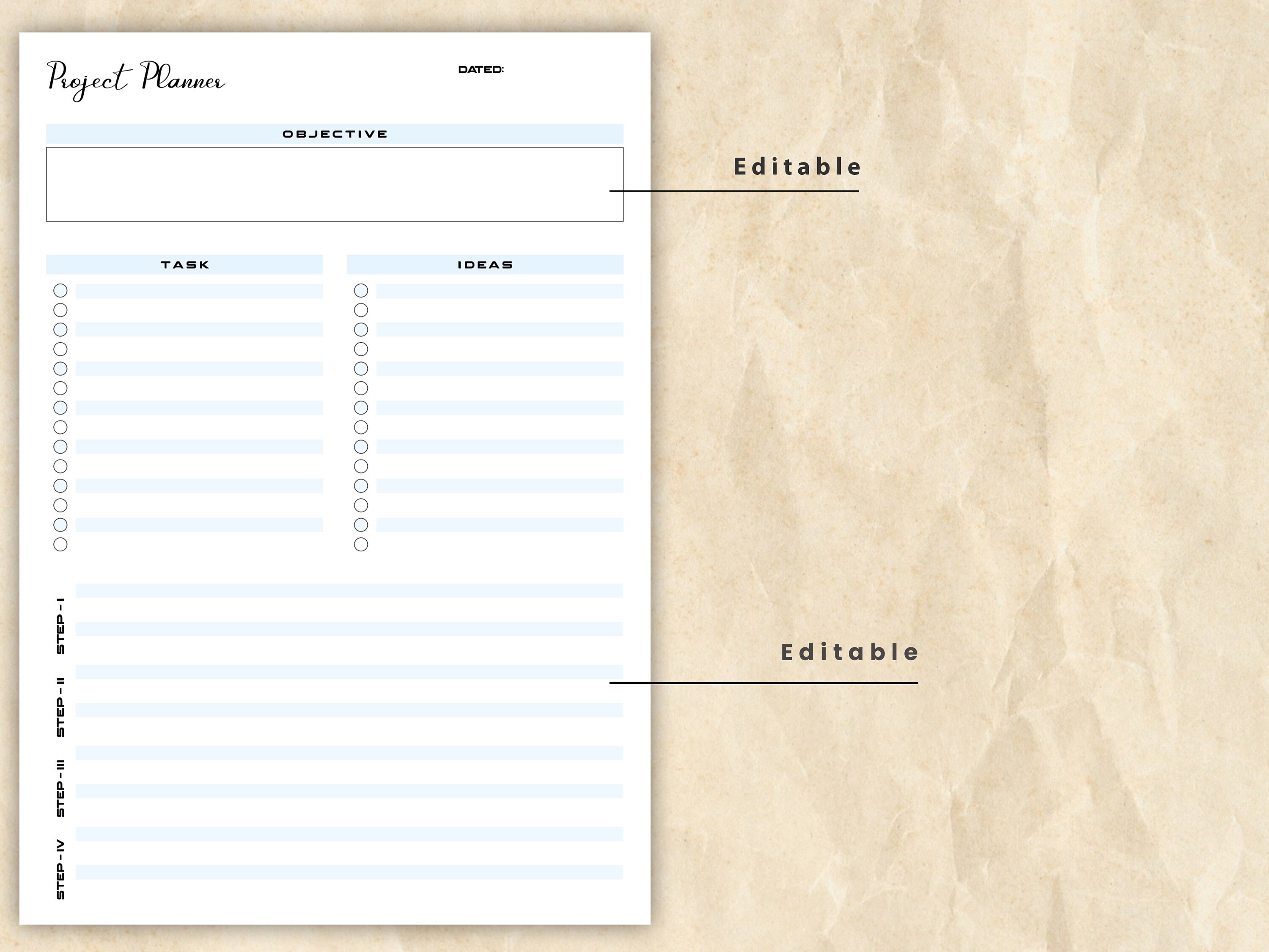 Digital Project Planner Timeline Tracker, Work Goal Setting Planner ...