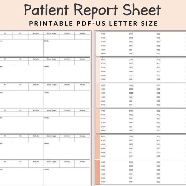 Patient Care Report Template - Etsy