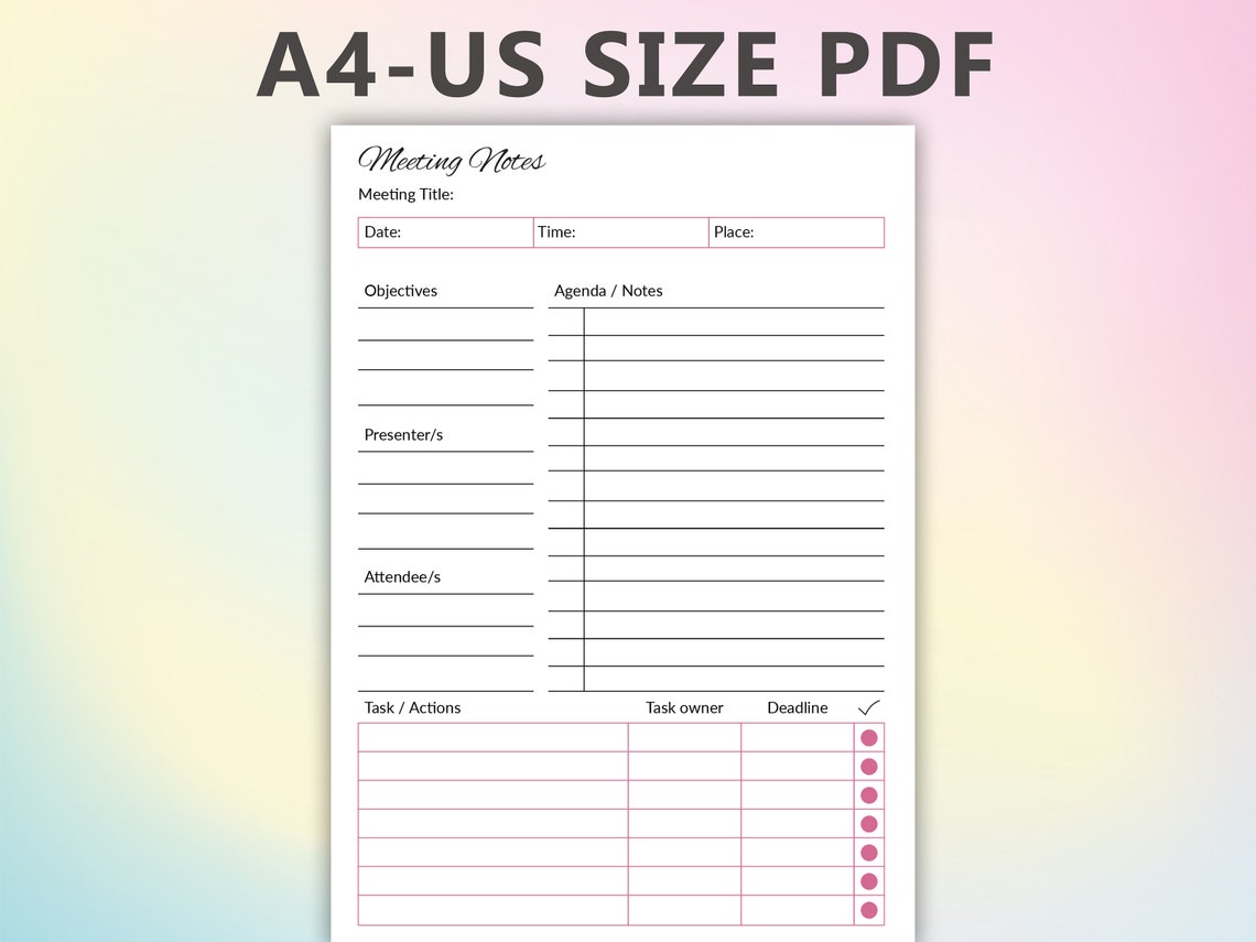 Meeting Minutes Master, Streamline Your Note-taking, Meeting Notes ...