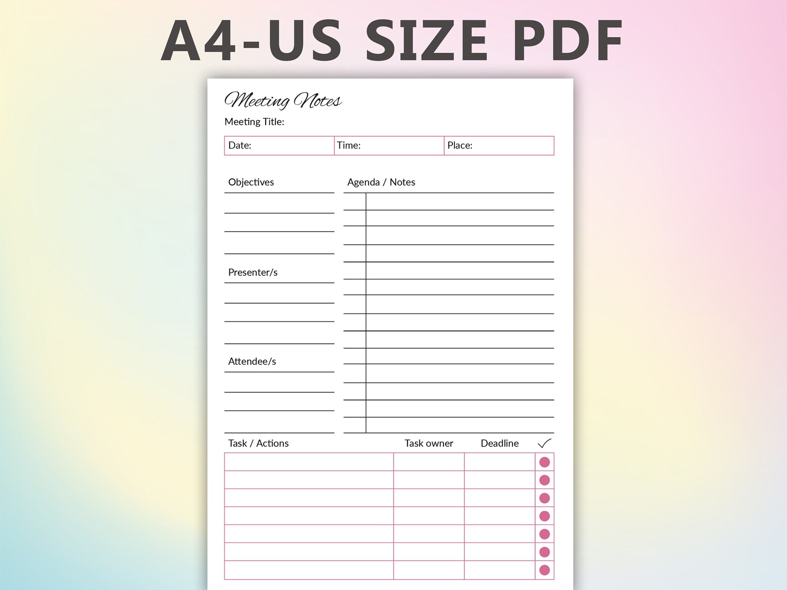 Meeting Minutes Master, Streamline Your Note-taking, Meeting Notes ...