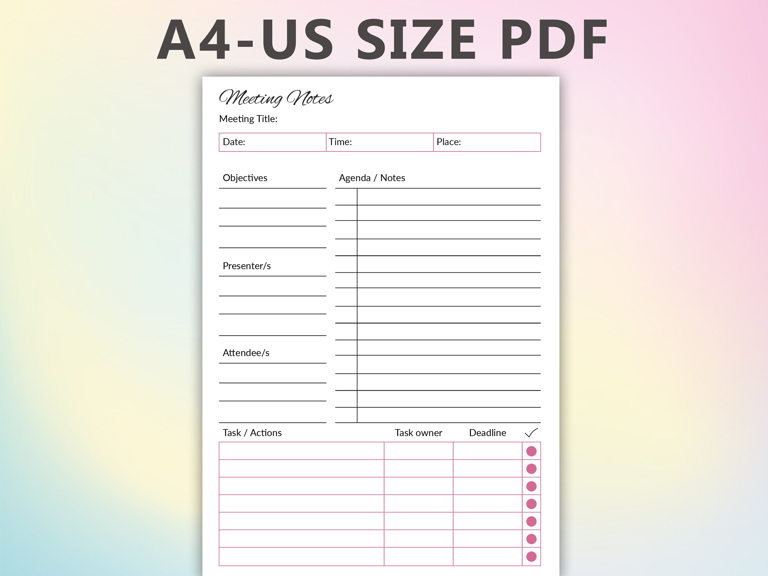 Meeting Minutes Master, Streamline Your Note-taking, Meeting Notes ...