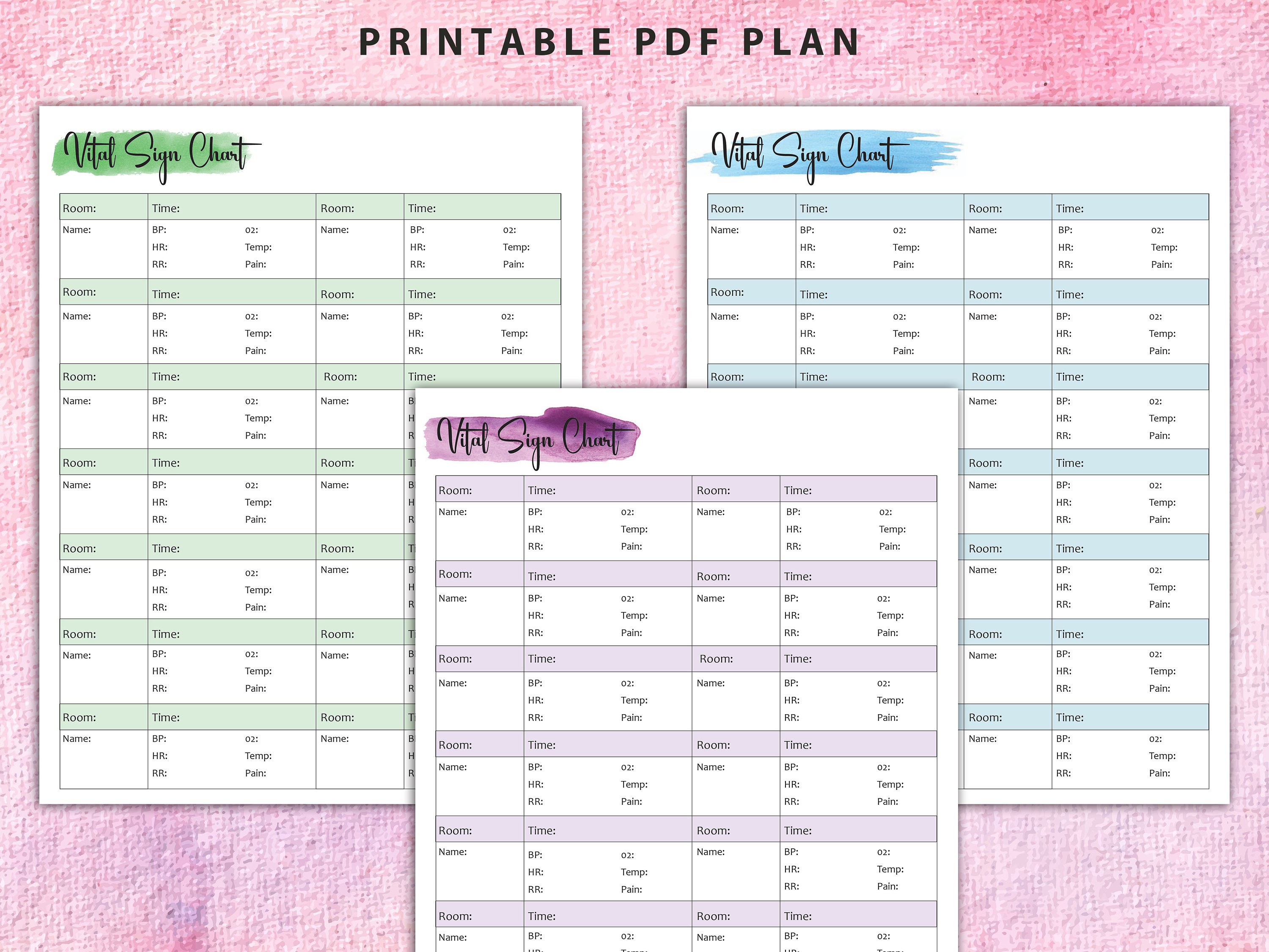 Printable Vital Sign Chart, Vital Sign Log, Vital Sign Tracker, Vital ...