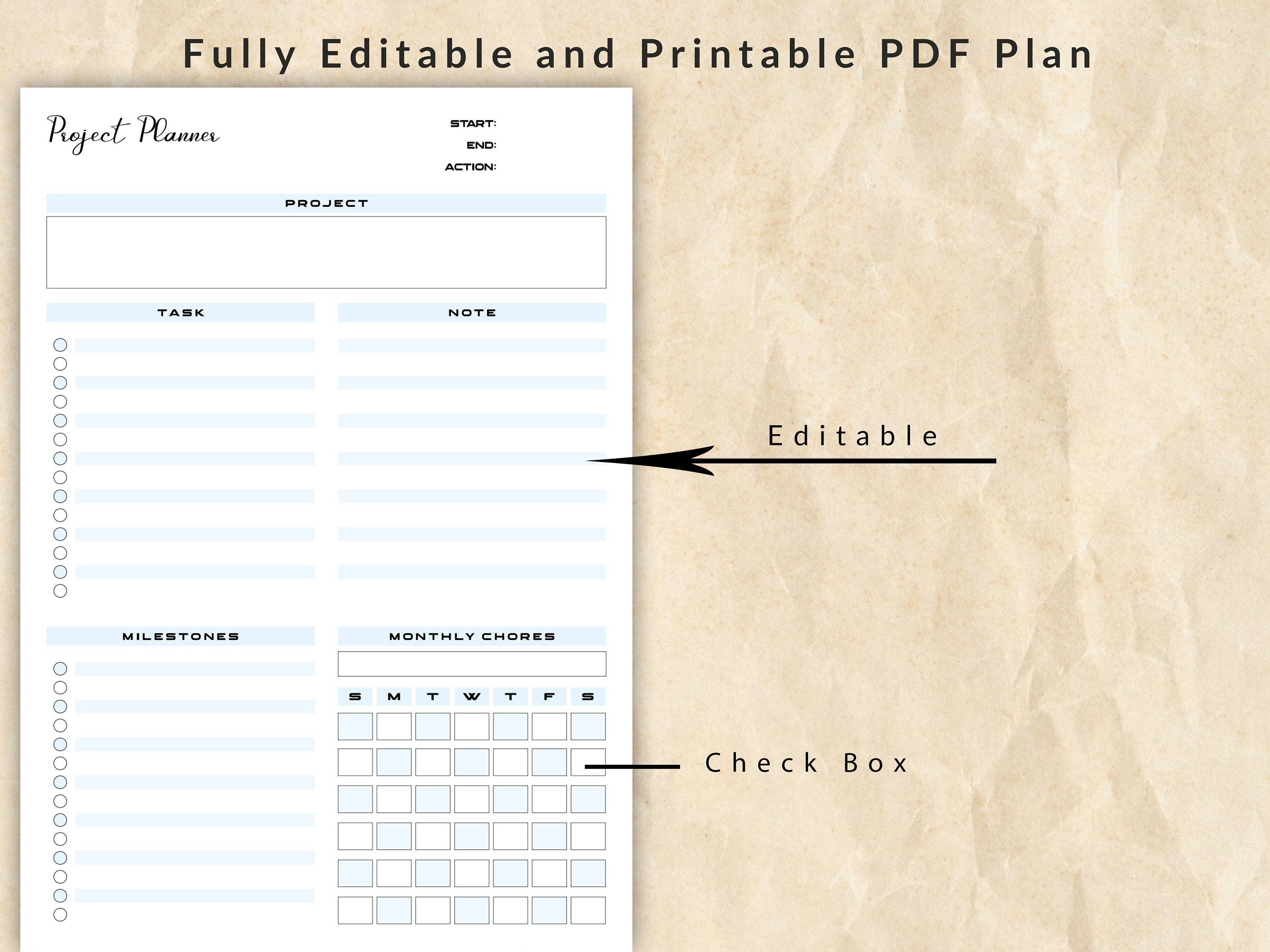 Digital Project Planner Timeline Tracker, Work Goal Setting Planner ...