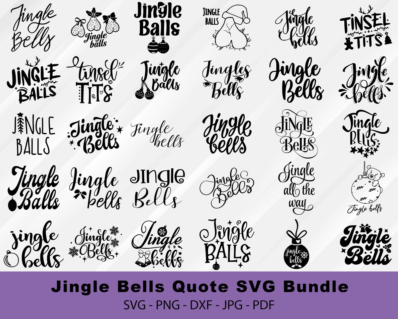 Jingle Bells Svg Bundle, Christmas Svg, Sleigh Bell Svg, Christmas Bell ...