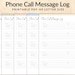 Phone Call Log Template: Call Message Tracker (editable PDF) - Etsy