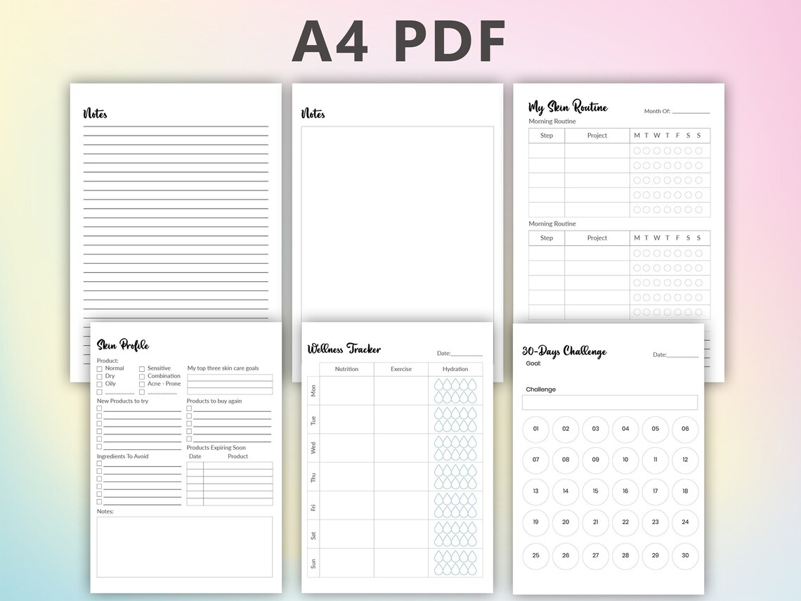 Printable Skincare Planner, Beauty Planner Template, Healthcare and ...