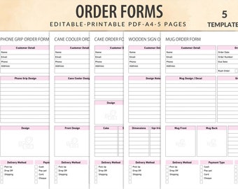 Small Business Forms Bundle, 100% Editable PDF, Order Form Template ...