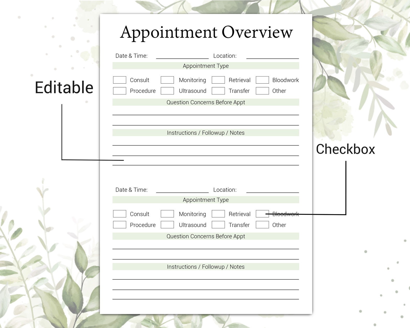 IVF Journal, Fertility Diary, Reproductive Health Log, Assisted ...