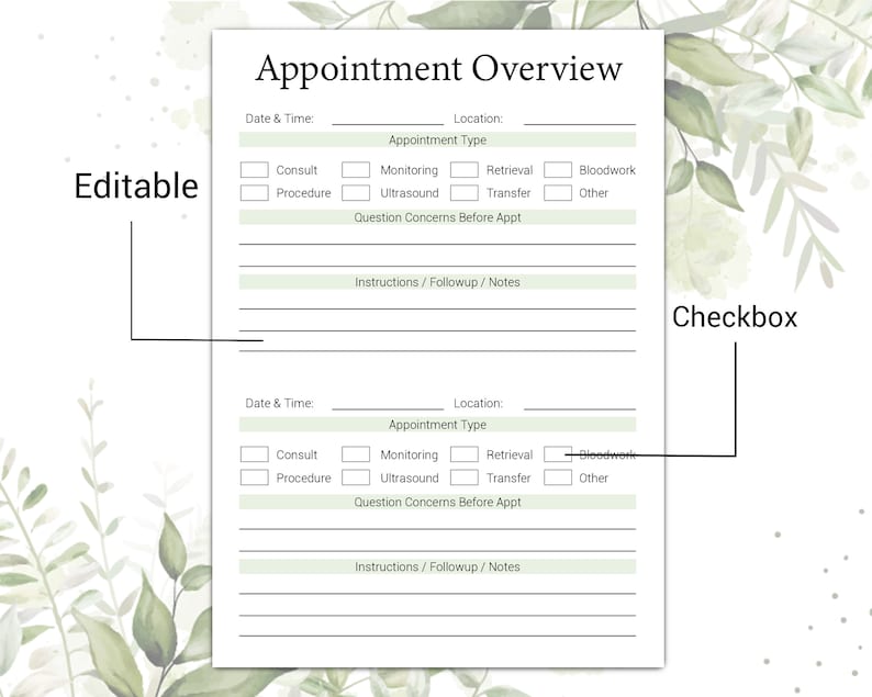 IVF Journal, Fertility Diary, Reproductive Health Log, Assisted ...