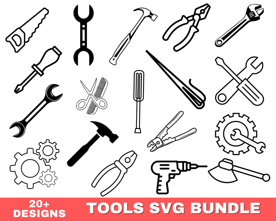 Mechanic Tools SVG Bundle: Wrench, Hammer, Drill Clipart (cut Files) - Etsy
