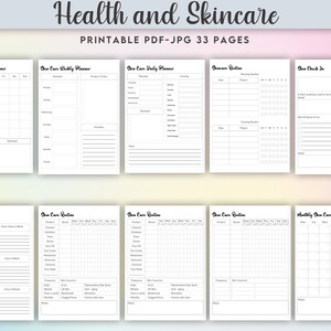 Printable Skincare Planner: Beauty Routine Checklist (digital Download ...