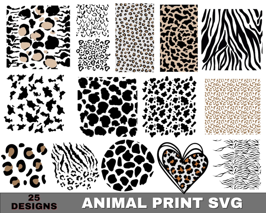 Animal Print SVG Bundle, Wild Animal Patterns, Jungle Theme, Safari ...