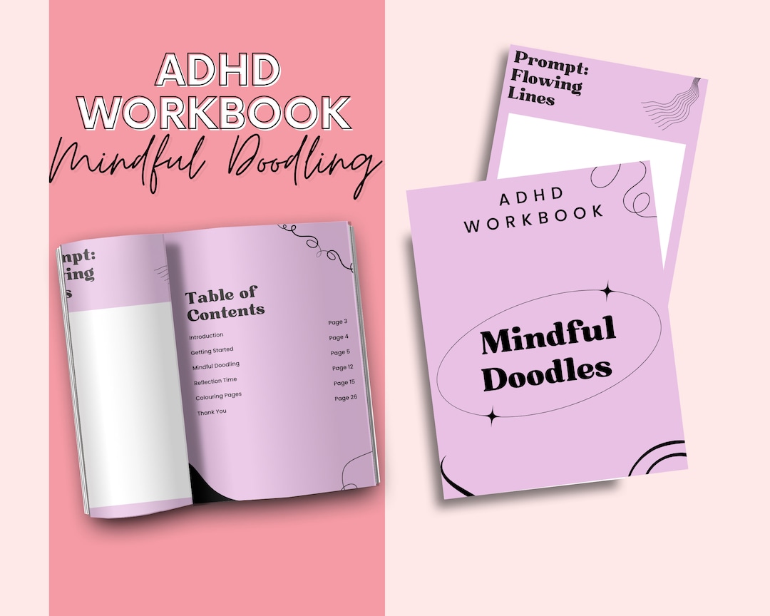 ADHD Mindful Doodle Drawing Workbook - Etsy