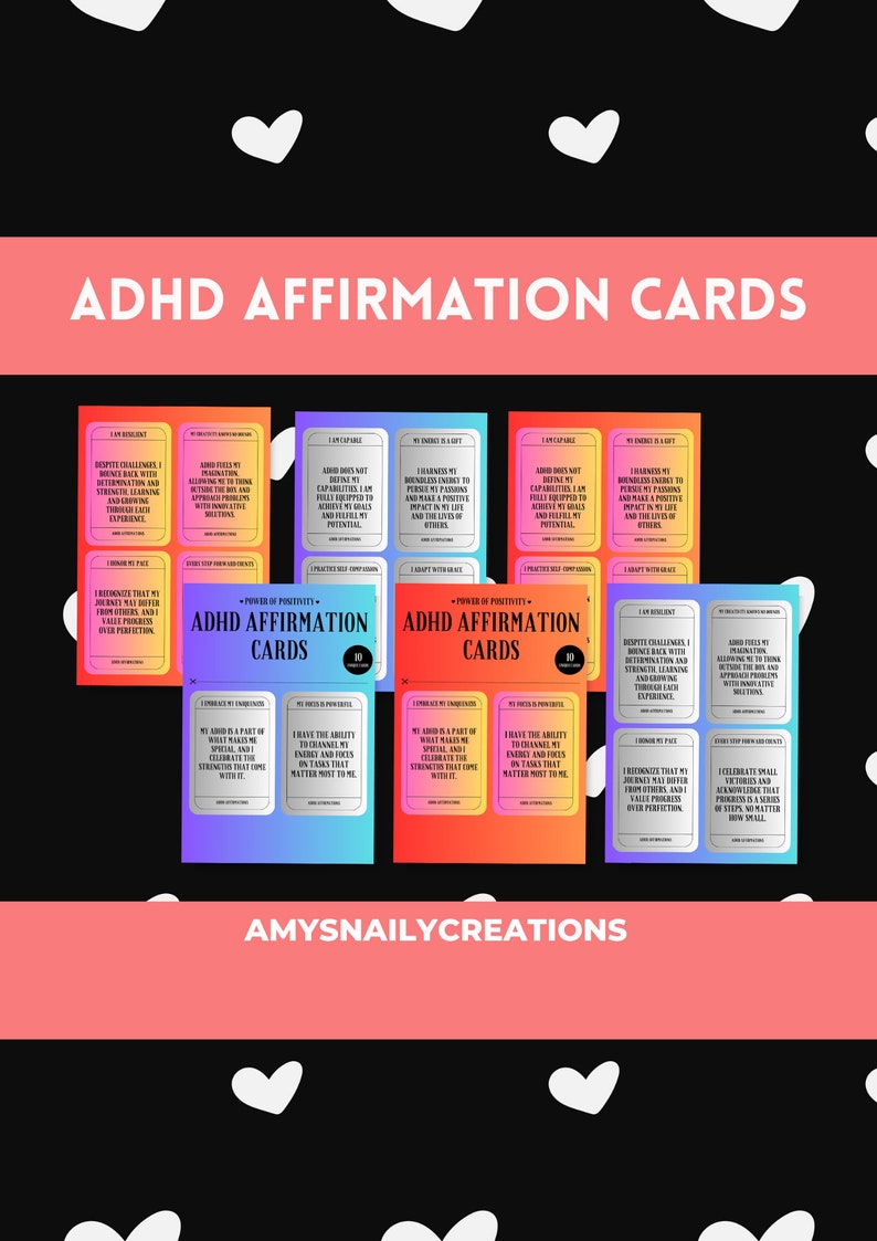 ADHD Affirmation Cards - Printable - Etsy