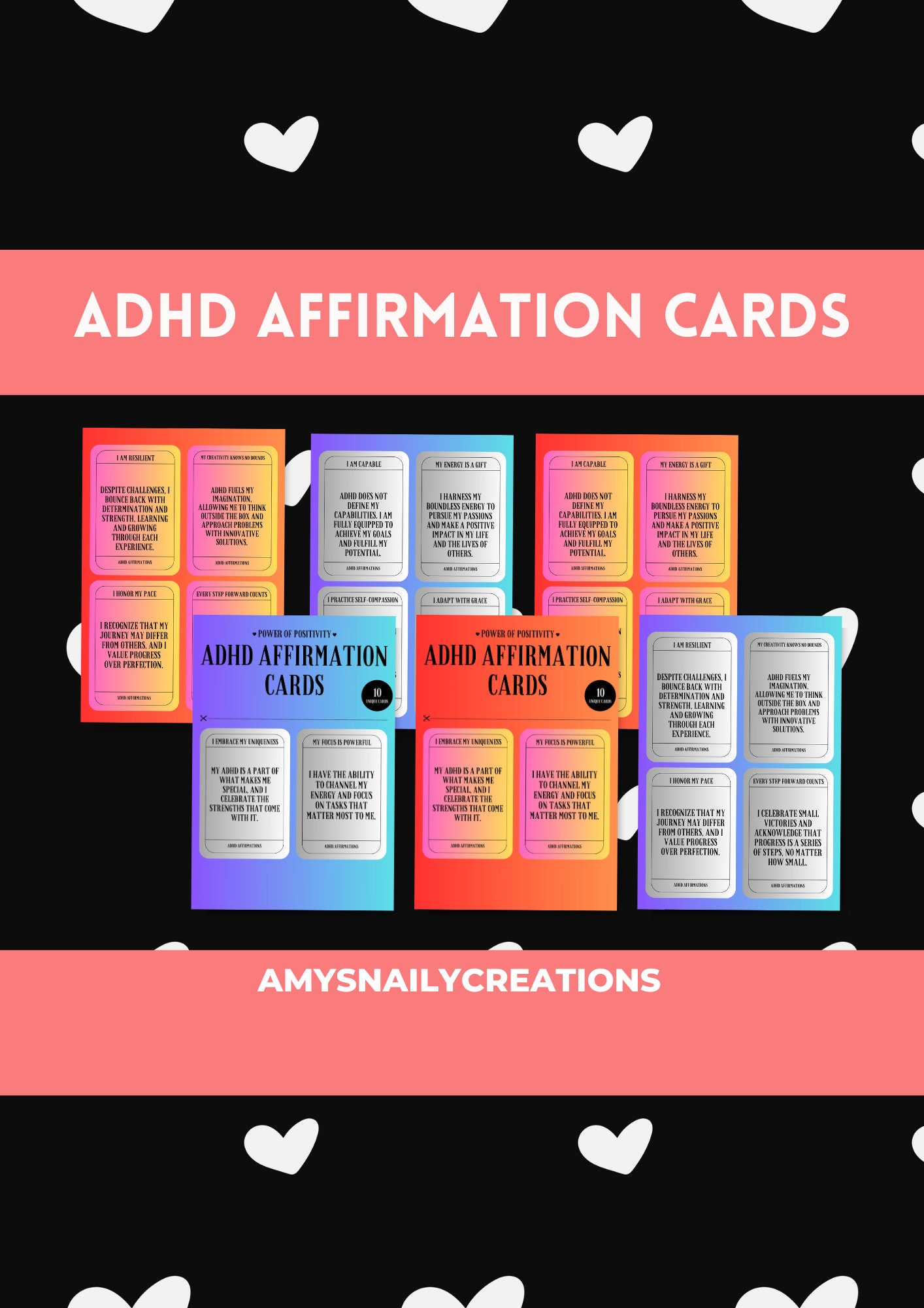ADHD Affirmation Cards Printable - Etsy