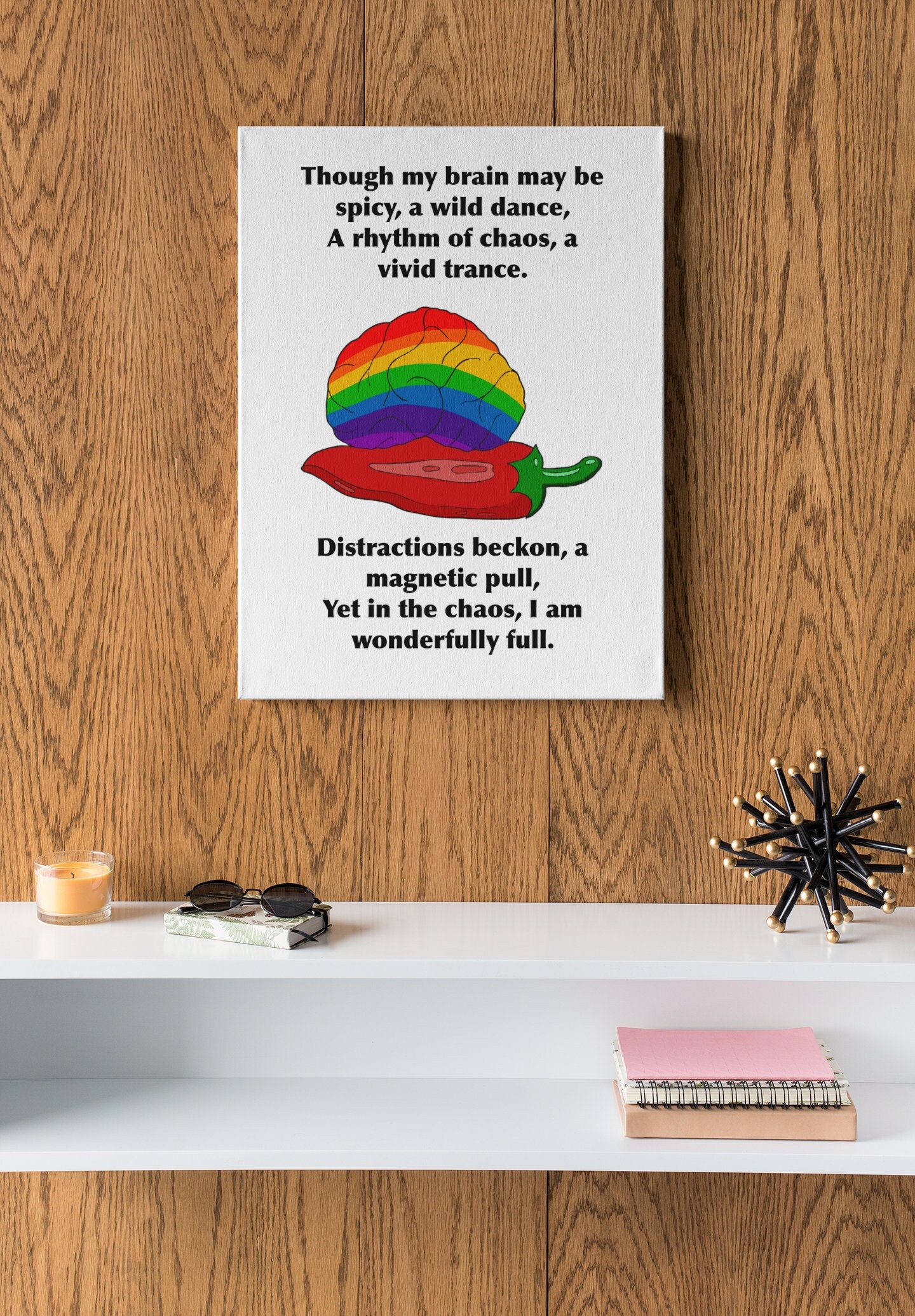 ADHD Poem Neurospicy Poster / A4 / A5 / Matt Finish / Brain / Chilli ...