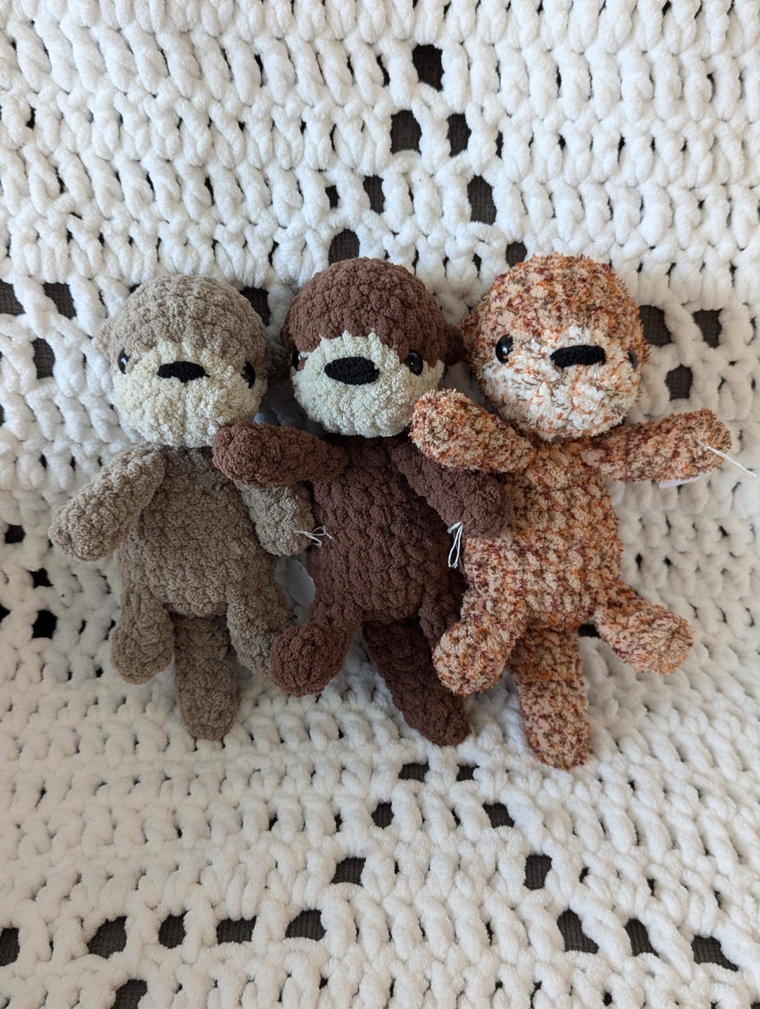 Crochet Otters, Otter Plushie, Baby Otters, Handmade, Crochet - Etsy