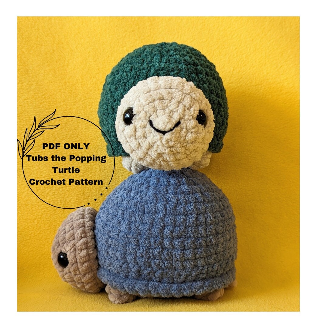 Tubs the Popping Turtle Crochet Pattern, PDF Pattern, Turtle Crochet ...