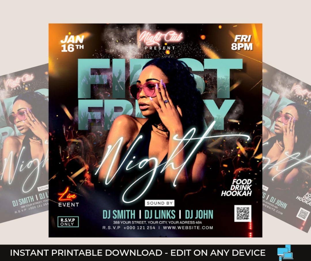 Party Flyer DIY Flyer Template Design Club Flyer Party - Etsy