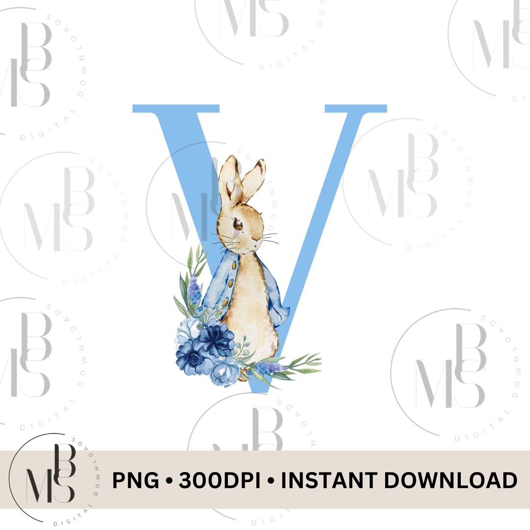 Peter Rabbit PNG LETTER V Clipart Downloadable Instant Download ...