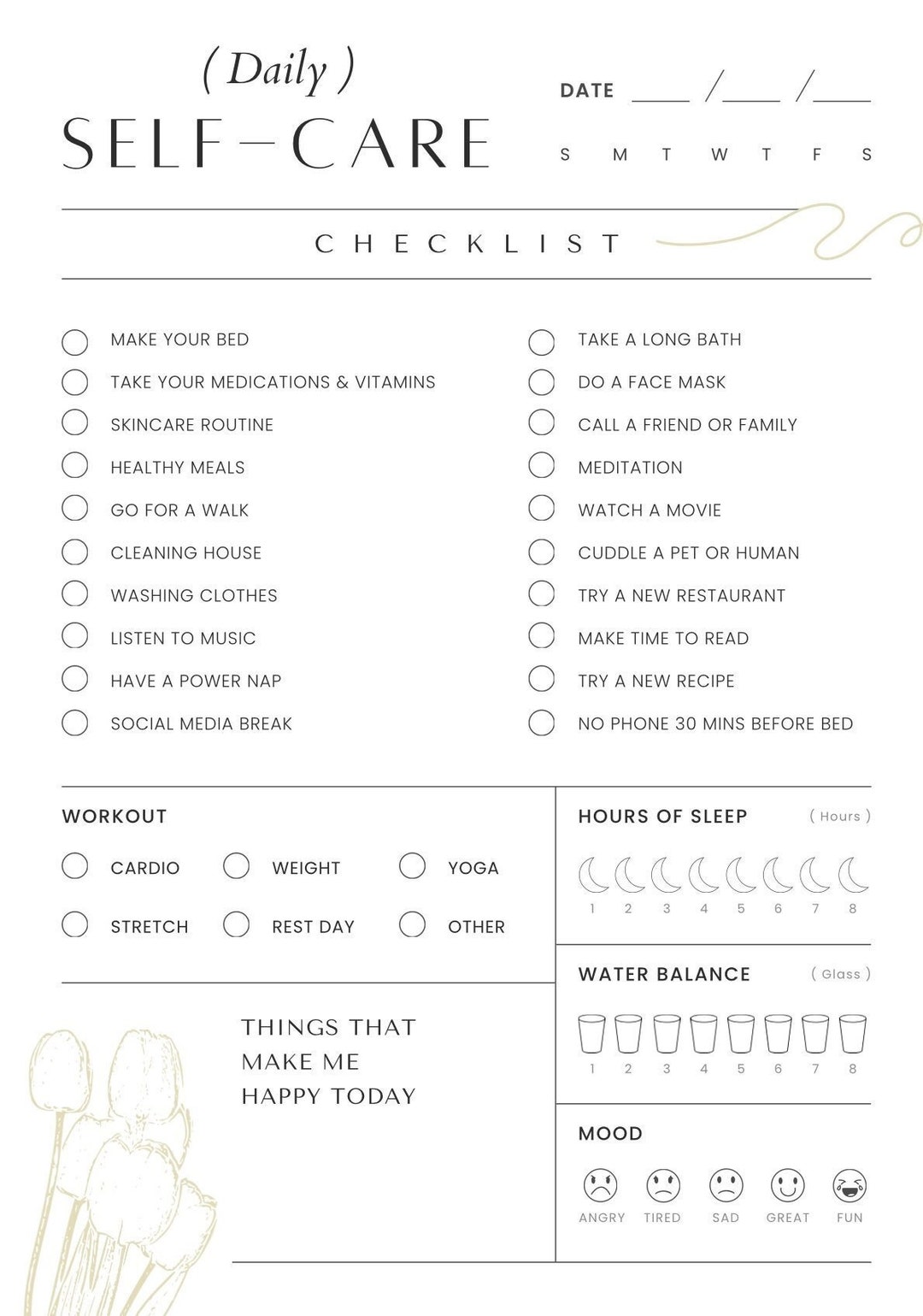 Digital Daily Self Care Planner | Goodnotes | iPad | 2024 | Checklist ...