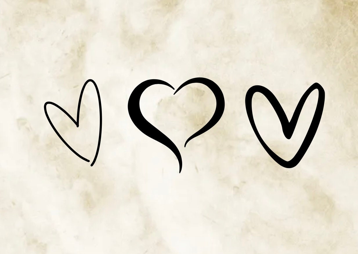 THREE Heart SVG Cut Files for Cricut Three Hearts Instant - Etsy