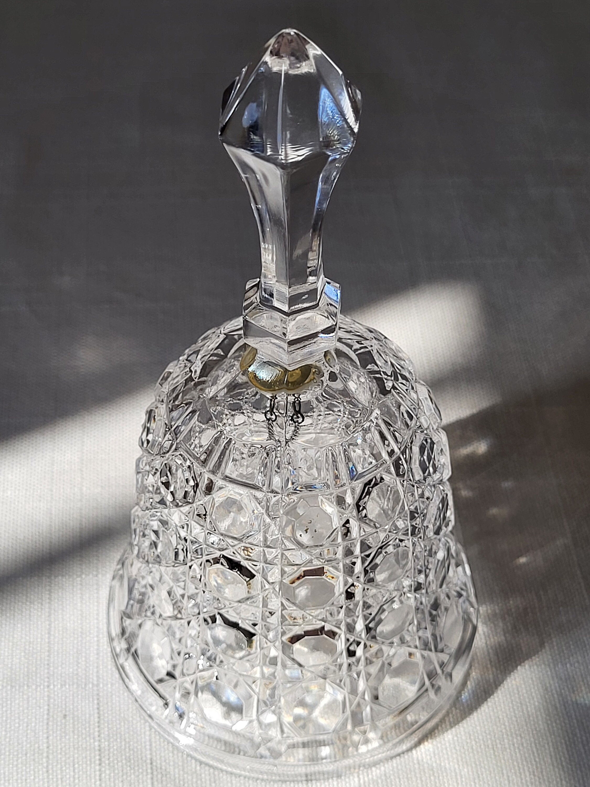 6 Vintage Crystal Hand Bell, Diamond Cut, Bohemian Style, 24% Lead ...