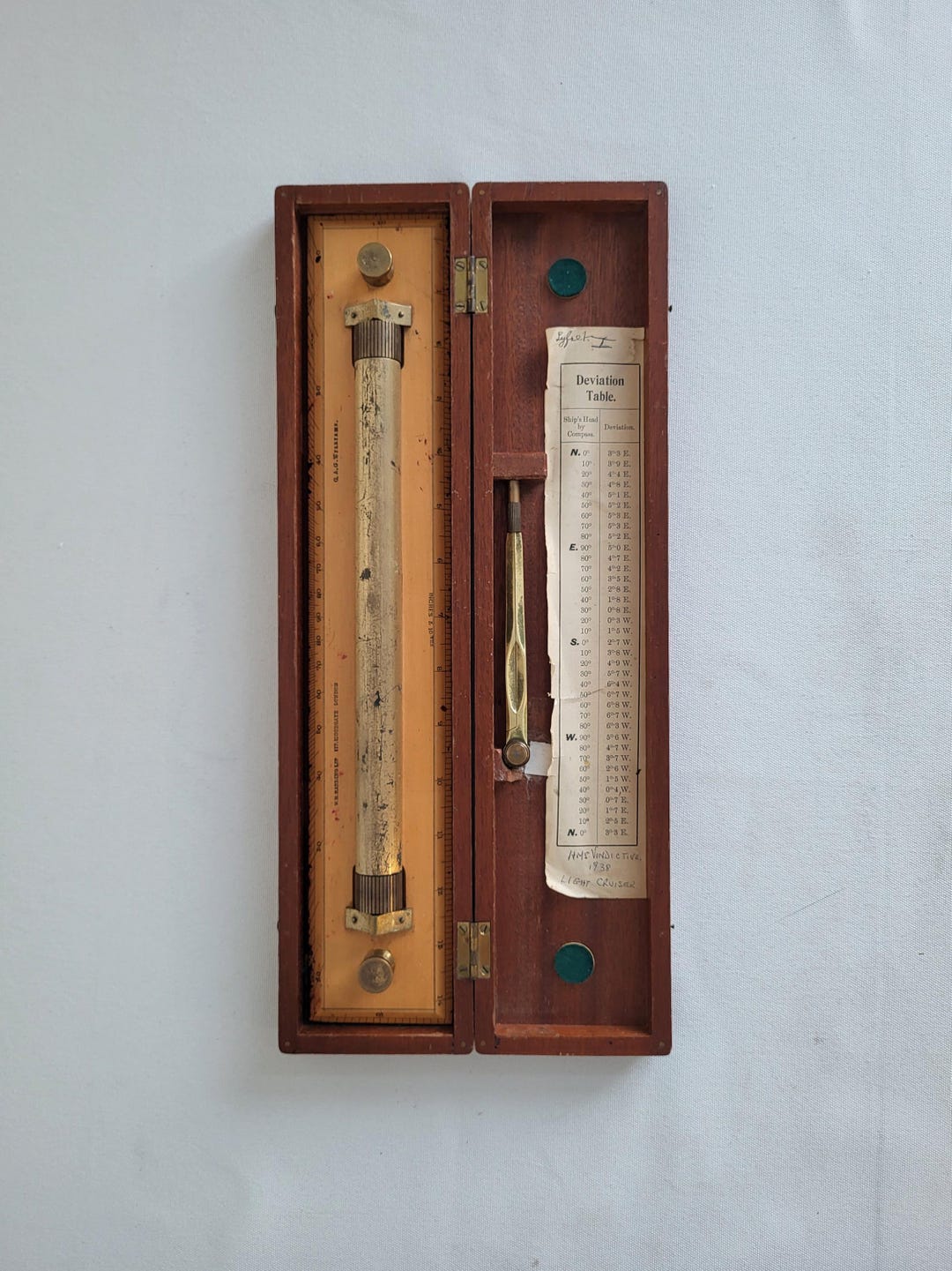 Vintage Royal Navy Navigation Set – Harling London Dividers, Clinometer ...