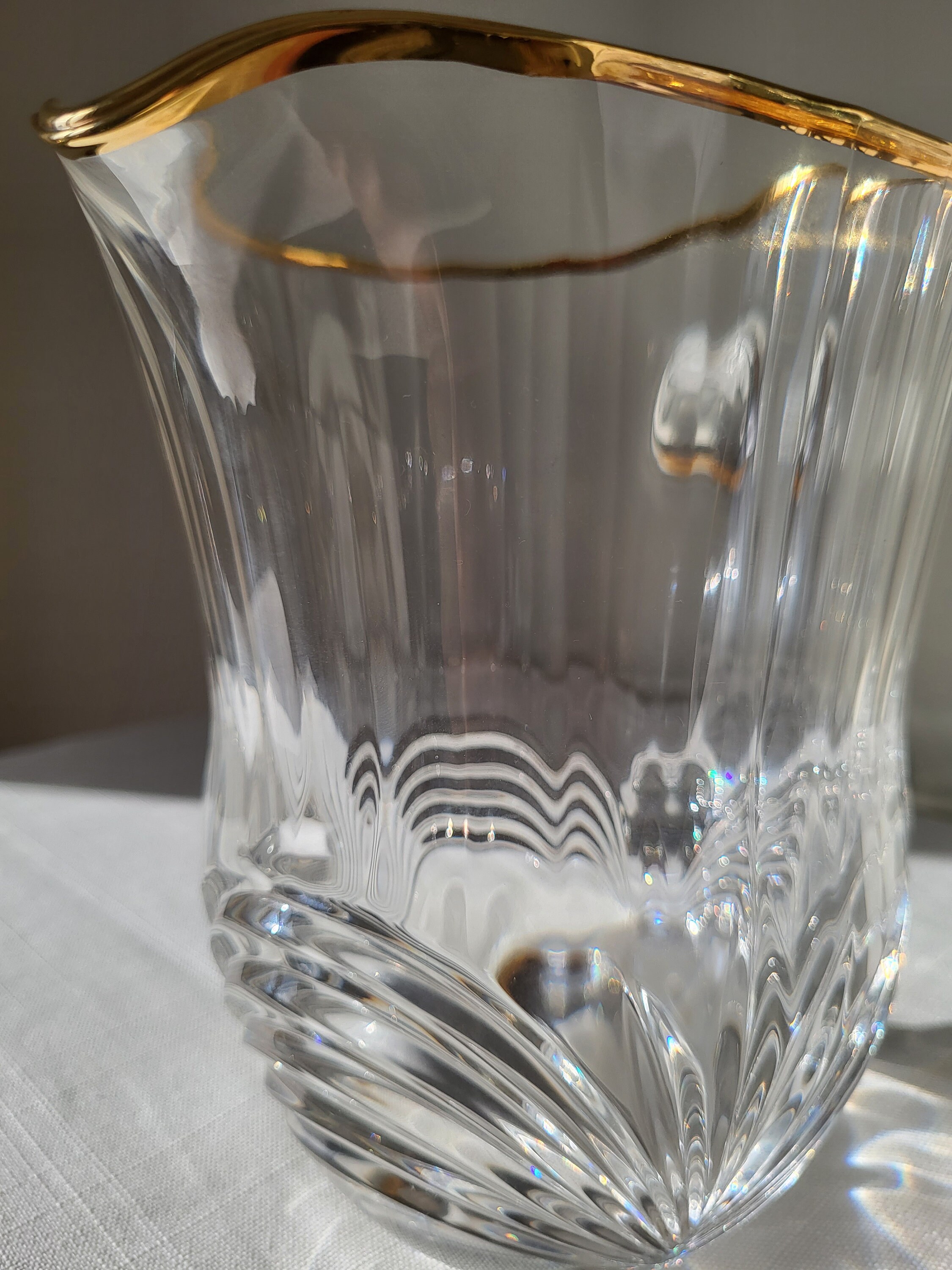 40 Oz Vintage Crystal Pitcher, Aurea Gold Pattern Byroyal CRYSTAL ROCK ...