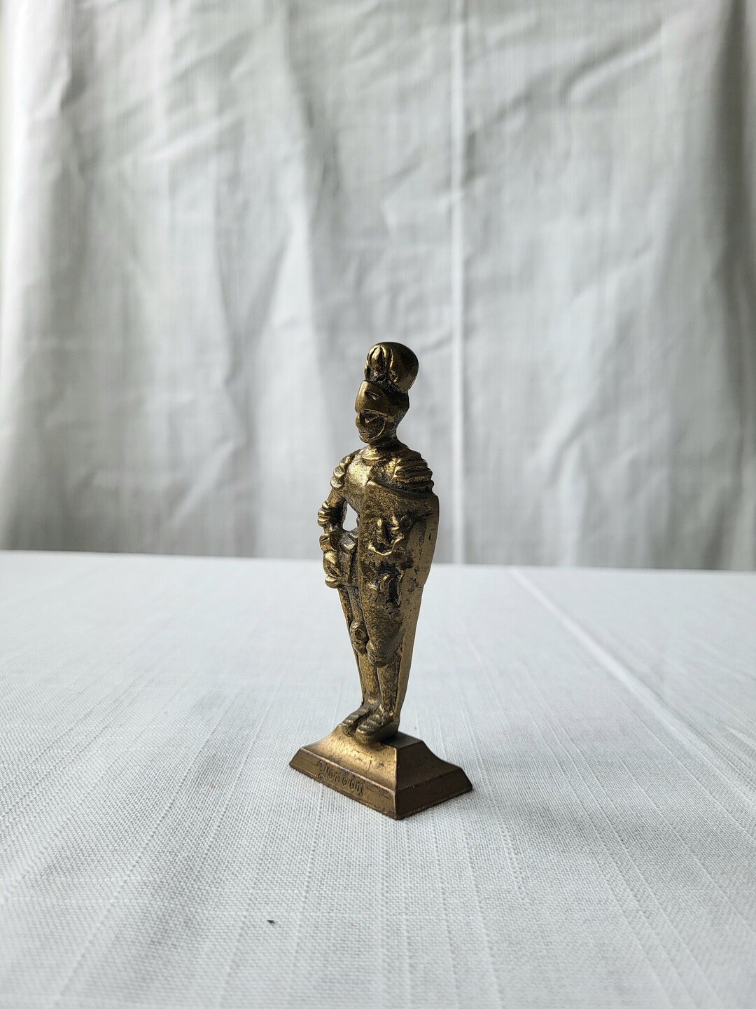 4" Vintage Brass Armor Knight Statue, Solid Brass Cast, With a Base ...